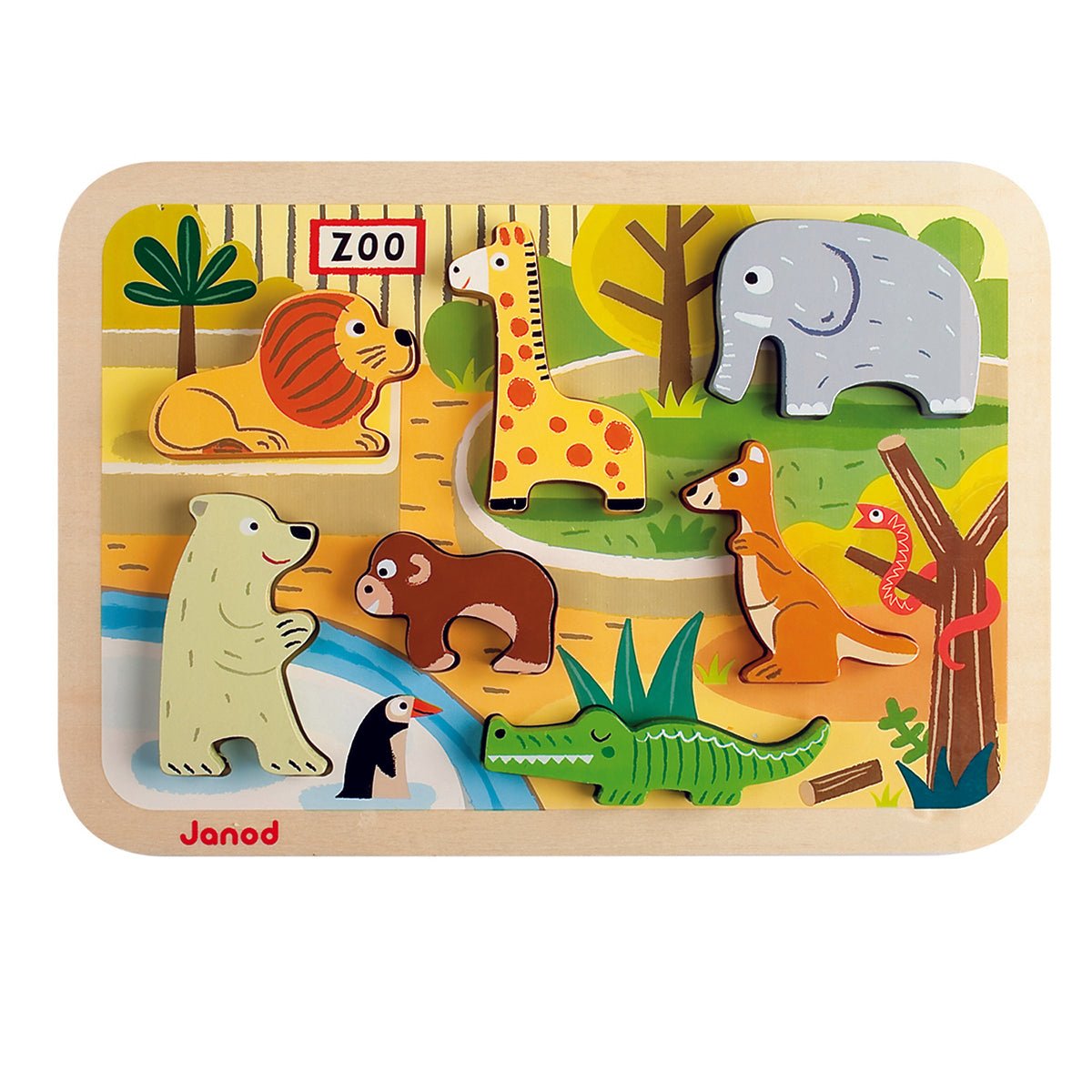 Janod Chunky Zoo jigsaw Puzzle – Lucas loves cars