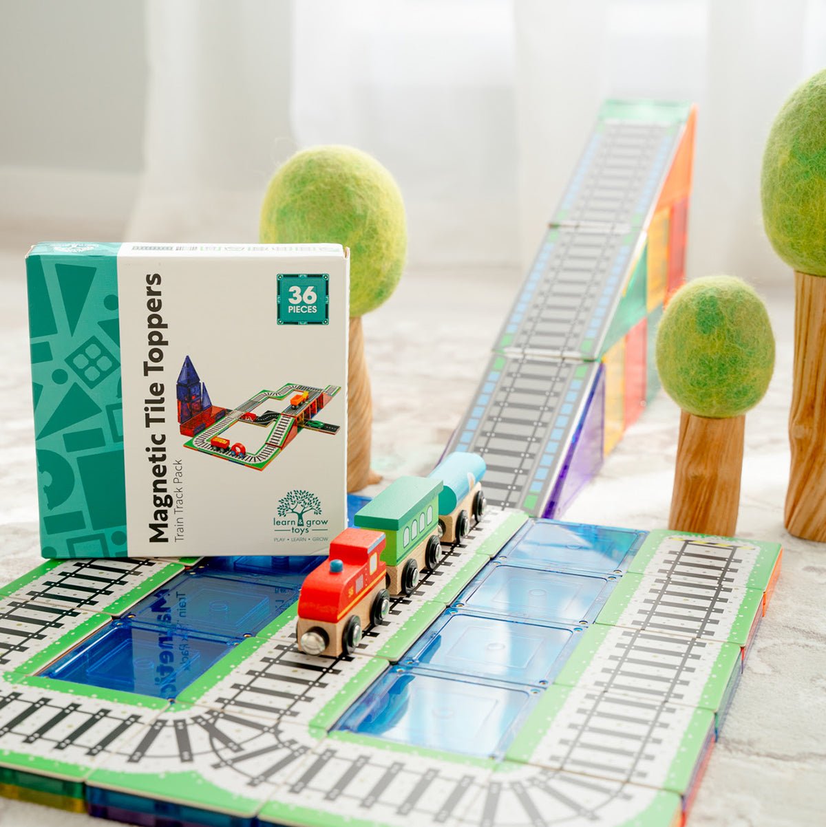 Magnetic Tile Topper Trains | Learn and Grow - Lucas loves cars