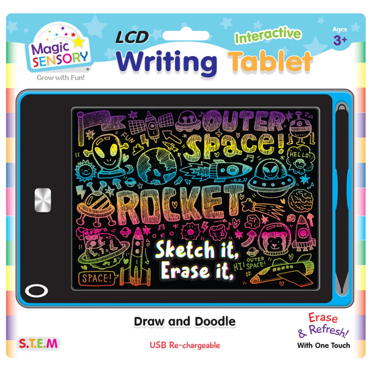 Interactive LCD Writing Tablet Blue | Magic Sensory – Lucas loves cars