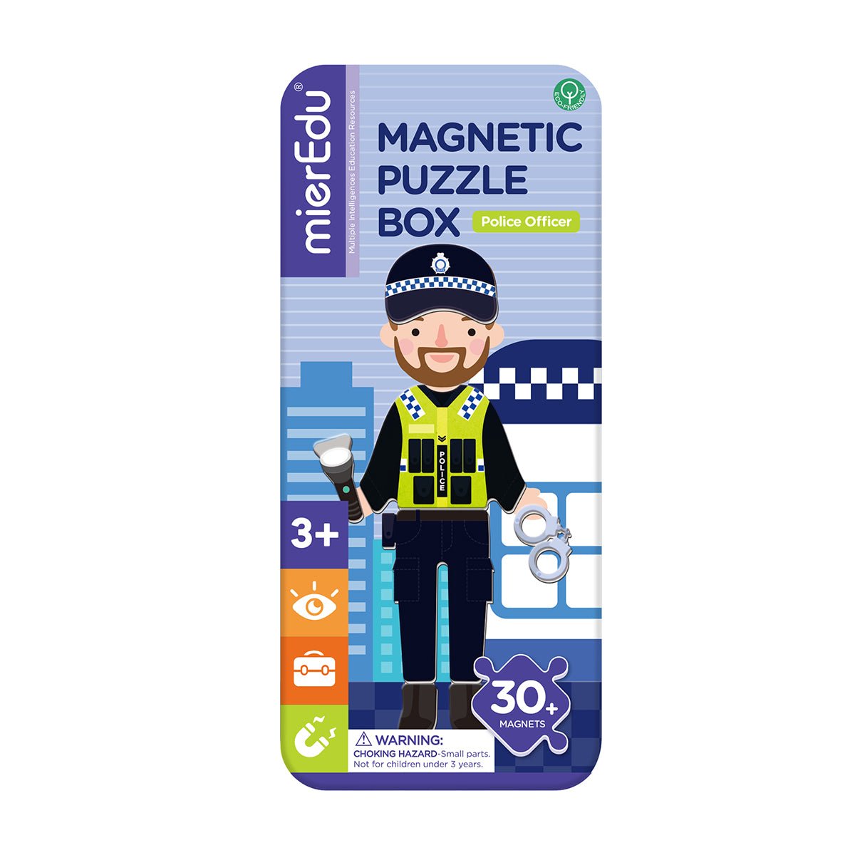 Magnetic Puzzle Box Police Officer | Mieredu - Lucas loves cars