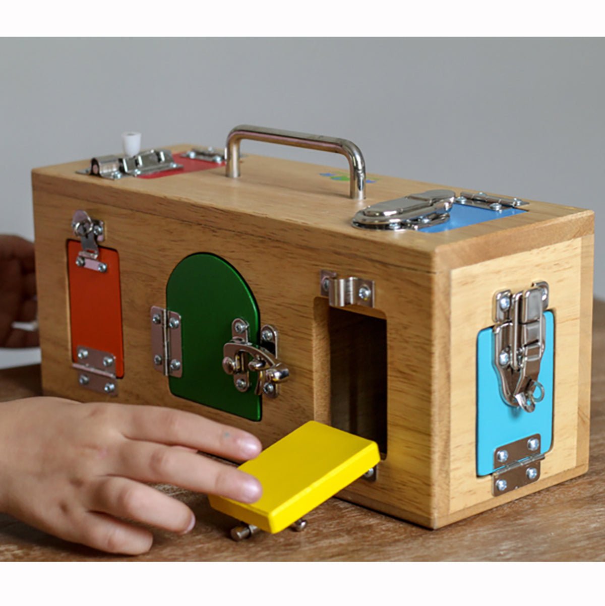 Original Lock Activity Box | Wooden lock box toy | Mamagenius - Lucas ...