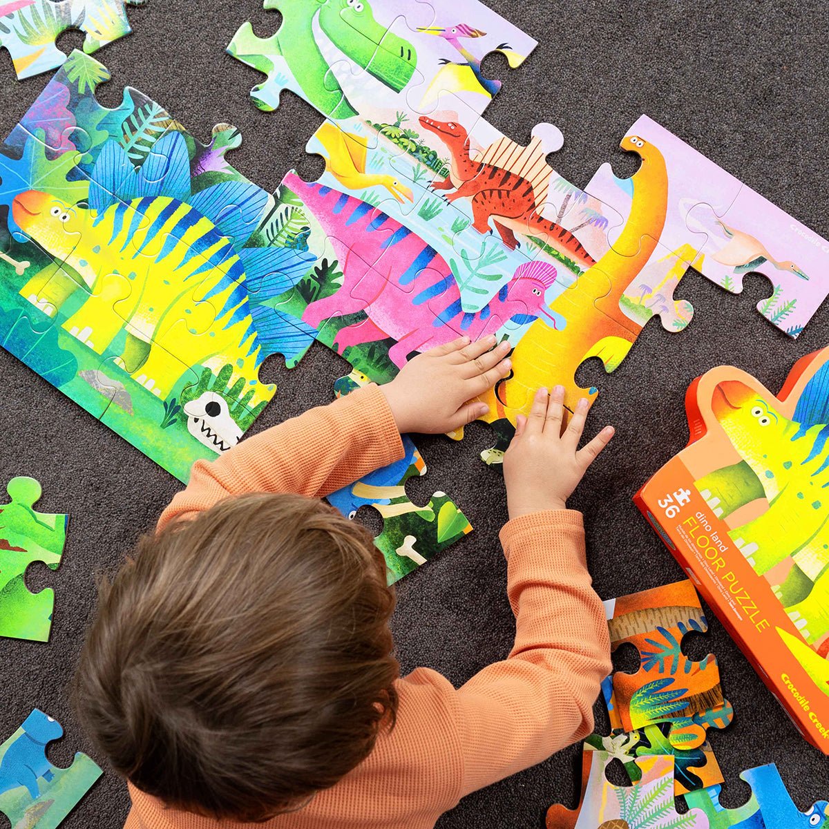 Classic Floor Puzzle Dinosaur Land | Dinosaur puzzle for 3 year olds ...