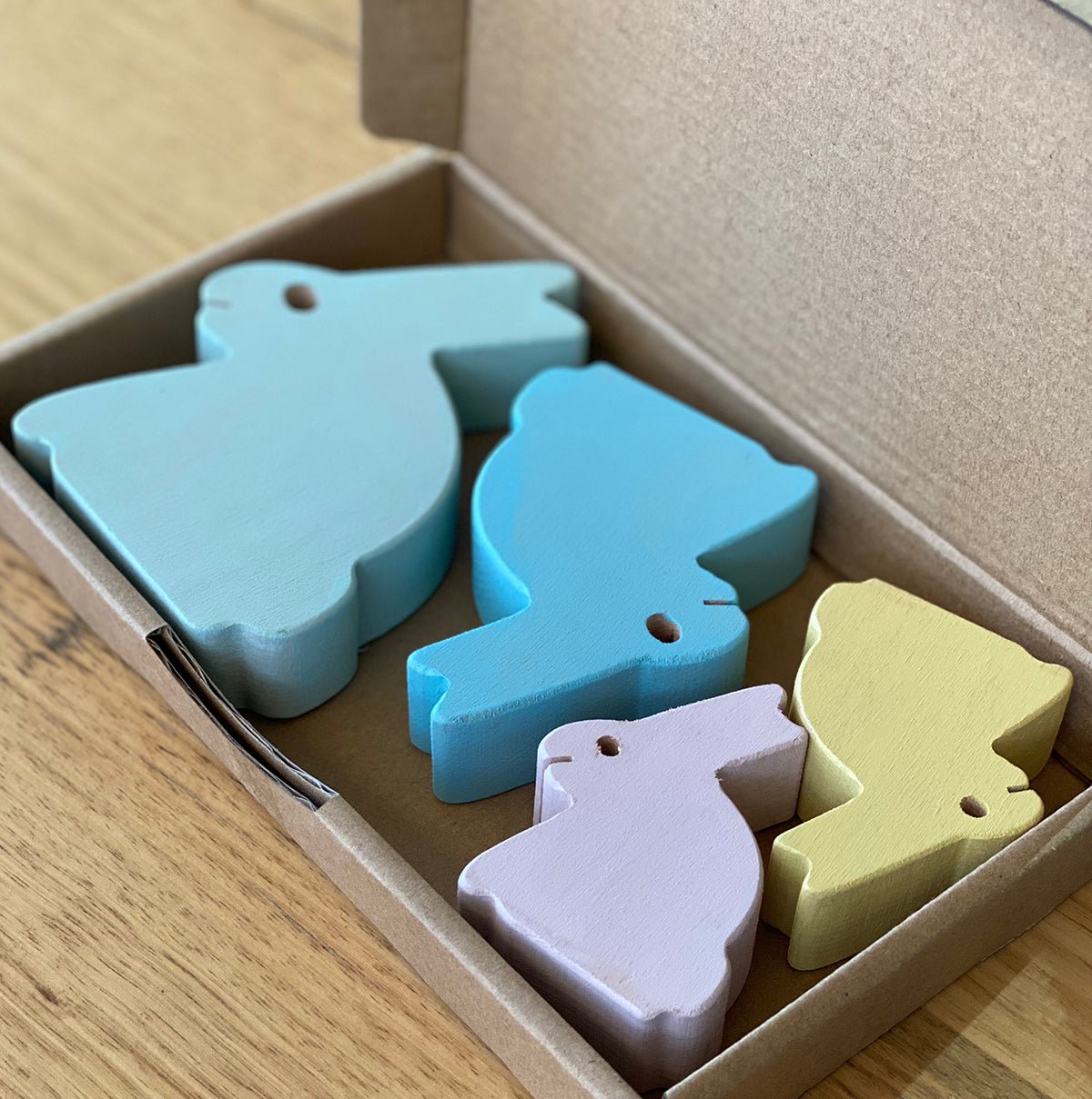 Wooden Bunny Rabbits Pastel – Lucas loves cars