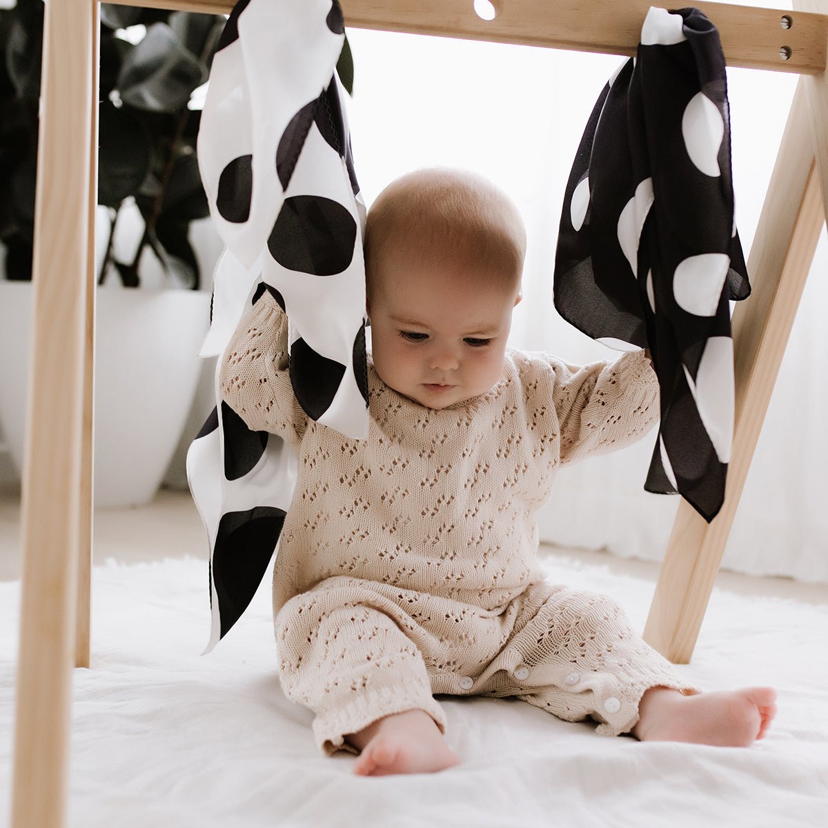 Play Silks High Contrast Dots | Play Silkies - Lucas loves cars