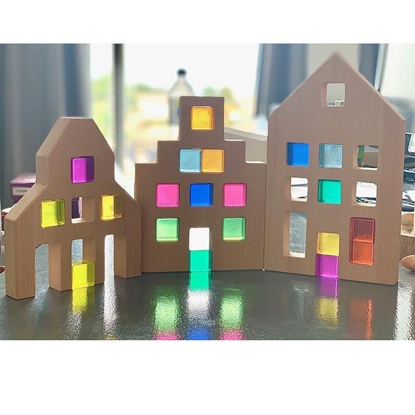 Papoose wooden block house | Wooden toy houses – Lucas loves cars